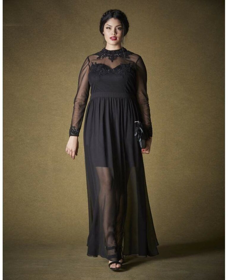 Sheer Hem Maxi Dress | The Curvy Fashionista