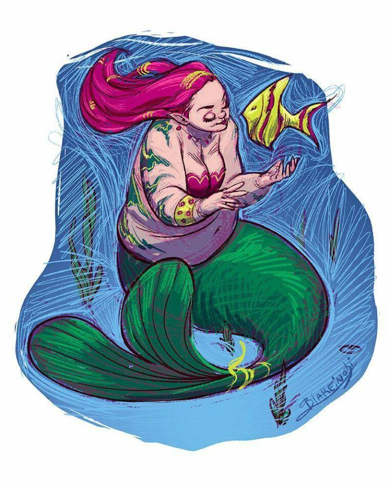 Plus Size Art Spotlight: Mermaids and Fairies with BlakeInobi