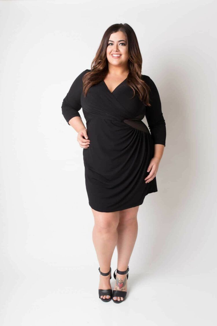 Myrda J sheer side panel dress | The Curvy Fashionista