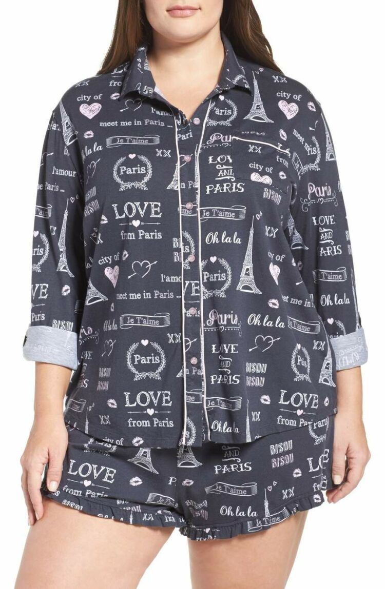PJ Salvage Short Pajamas in Plus Size | The Curvy Fashionista