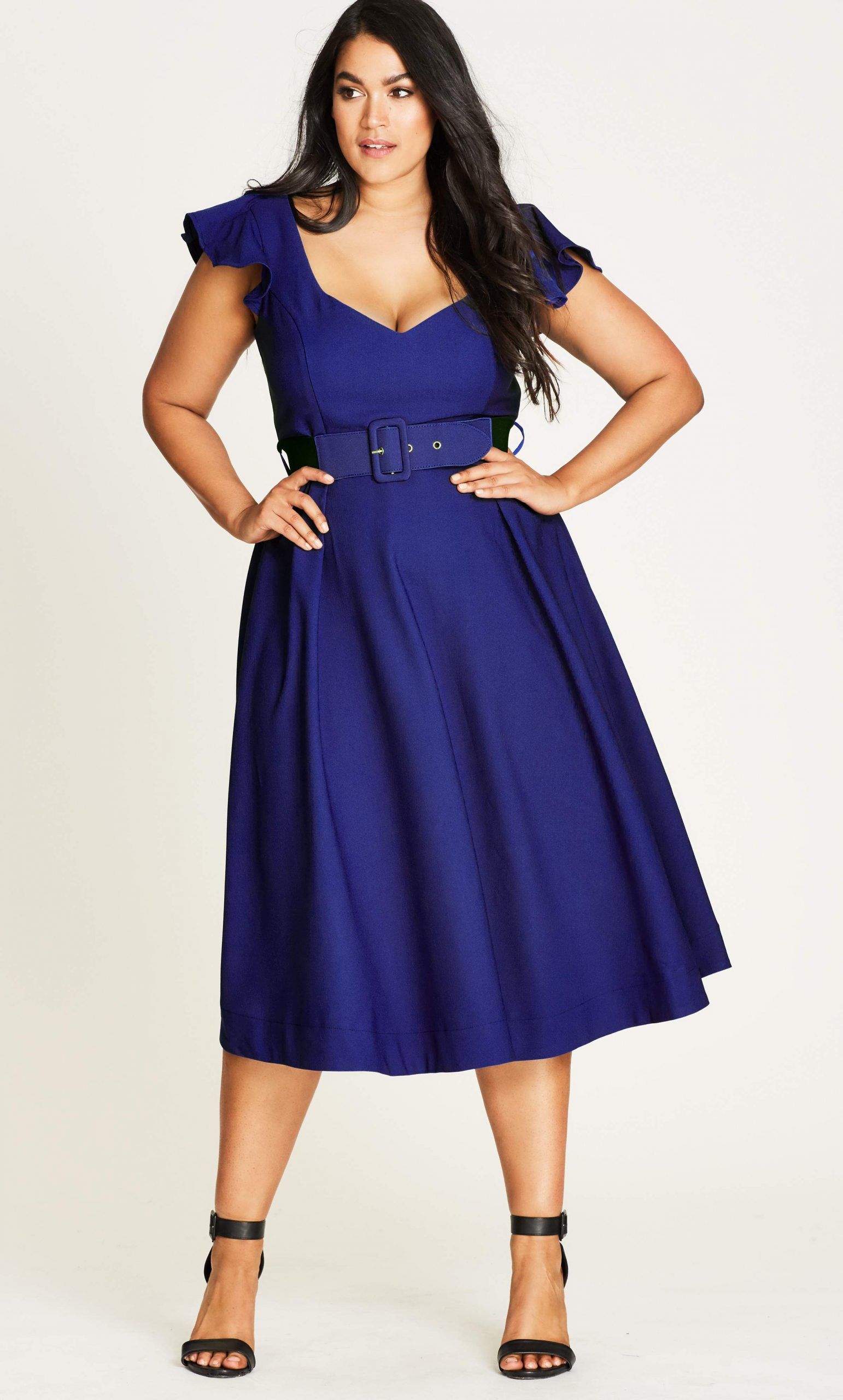 Flirty Flutter Plus Size Fit & Flare Dress | City Chic | The Curvy ...