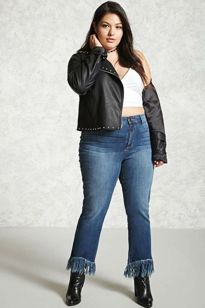 The Fringed Hem - Forever 21 Plus Size Frayed Mid-Rise Jeans | The ...