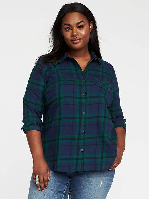 Classic Plus-Size Plaid Shirt- Old Navy | The Curvy Fashionista
