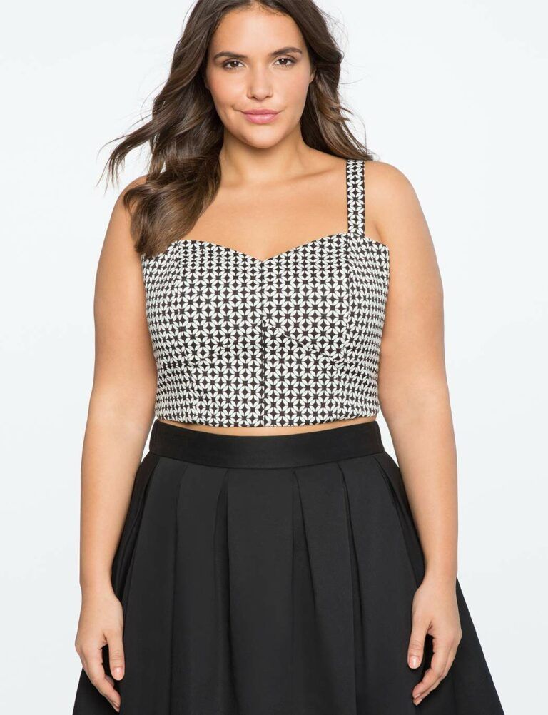 Jacquard Crop Bustier Top | The Curvy Fashionista